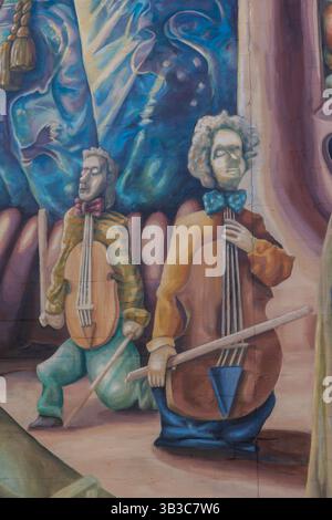Philadelphia Muses, mural by Meg Saligman, 13th and Locust Streets ...