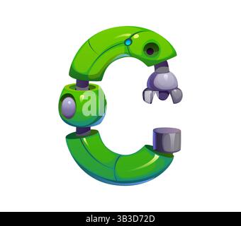 Robot hand font, cyborg machine gear wheel or robotic mechanism ...