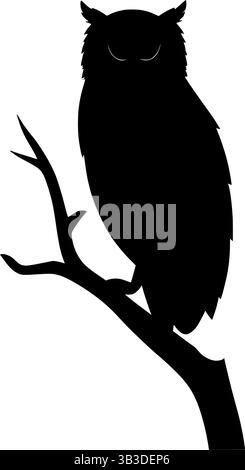 owl animal black silhouette Stock Vector Image & Art - Alamy