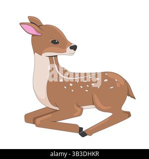 Adorable baby deer sitting 2D line character Stock Vector Image & Art ...