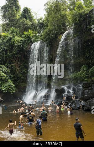 Phnom Kulen Waterfall, Phnom Kulen National Park, Cambodia Stock Photo ...