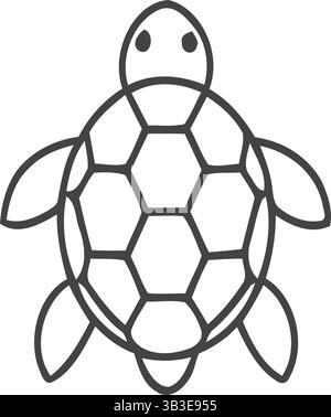 monochrome Sea turtle. Drawing with black lines, marker. Vector ...