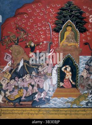The Life of the Buddha, Siddhartha Gautama. Prince Siddhartha riding on ...