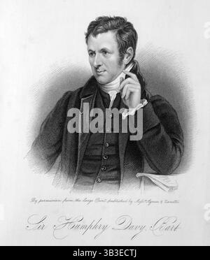 HUMPHREY DAVY (1778-1829) English chemist and inventor. His safety lamp ...