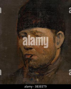 Peasant smoking a pipe, study for the painting Peasant coffin (1894) by ...