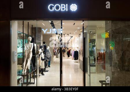 Mongolian cashmere manufacturing clothing brand Gobi store seen Stock ...