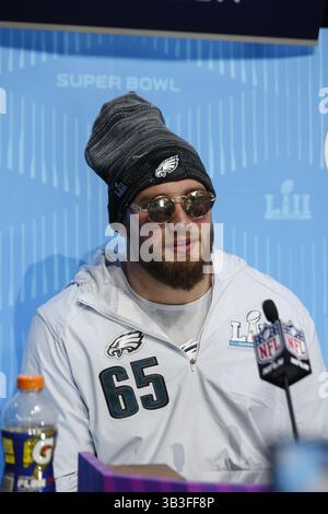 Philadelphia Eagles offensive tackle Lane Johnson looks on between ...