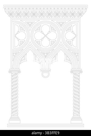 Texture of venetian gothic architectural arch Stock Vector Image & Art ...