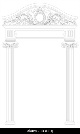Contouring coloring of classical arch. Classic antique portal with ...