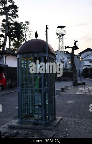 Vintage telephone booth at Kurashiki Bikan Historical Quarter (old town ...