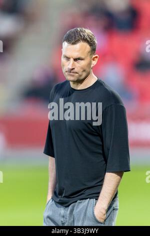 Aalborg, Denmark. , . Head coach Kristoffer Wichmann of AaB seen at the ...