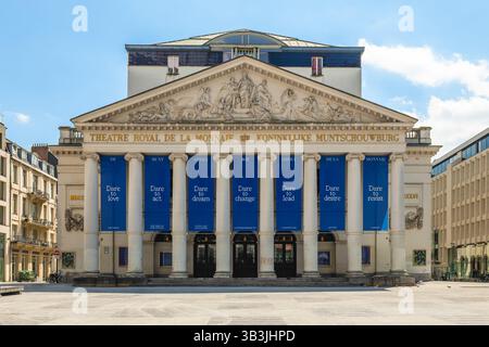 The Royal Theatre of La Monnaie, opera house in central Brussels Stock ...