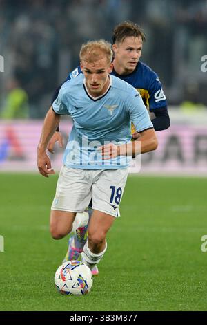Olimpico Stadium, Rome, Italy - Gustav Isaksen of SS Lazio runs with ...