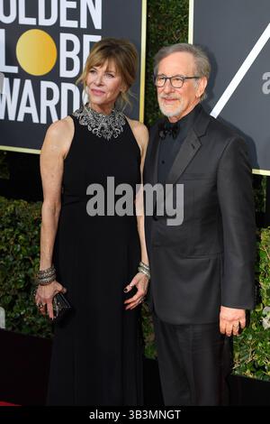 Kate Capshaw and Steven Spielberg at the 75th Annual Golden Globe ...