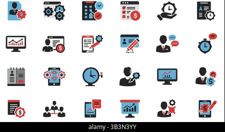 Collection of 36 Business, Finance, and Data Analysis Icons – Flat ...