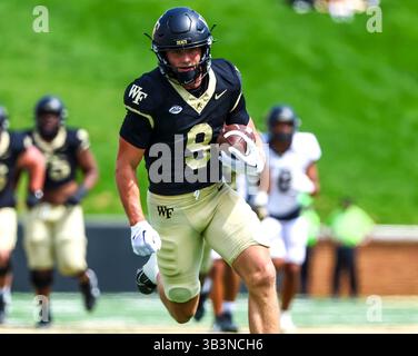 April 19, 2025: Wake Forest senior Robby Ashford (2) passes ball during ...