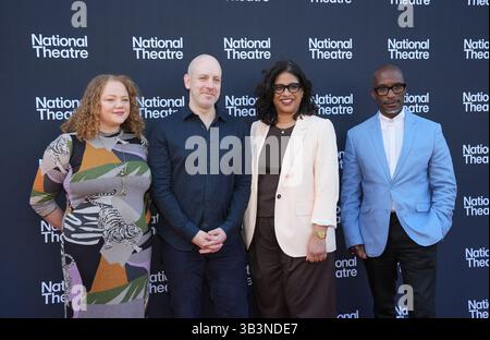 (left to right) Miranda Cromwell, Robert Hastie, Indhu Rubasingham, and ...