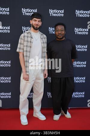 Nima Taleghani (left) and Fisayo Akinade during the National Theatre's ...
