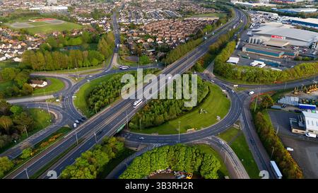 Sandyknowes roundabout in Glengormley Stock Photo - Alamy