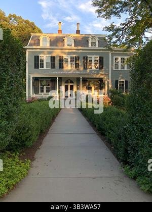 Classic private house with a small plot in the American suburbs Stock ...