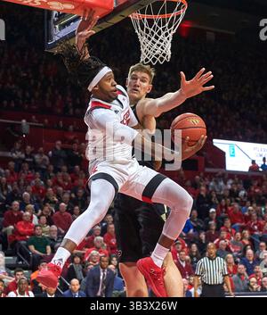 Purdue center Isaac Haas (44) gets a basket on a dunk against the ...