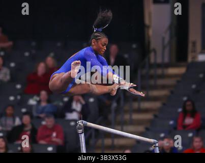 March 22, 2025: Florida's Selena Harris-Miranda on the uneven parallel ...