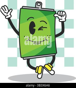 Animated can character with a friendly smile and ok sign, designed for ...