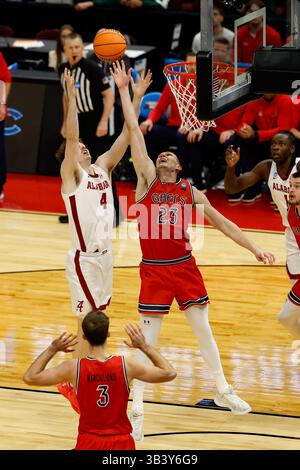 March 23, 2025: Alabama forward Darin Stevenson (15) attempts to block St. Mary's guard Mikey ...
