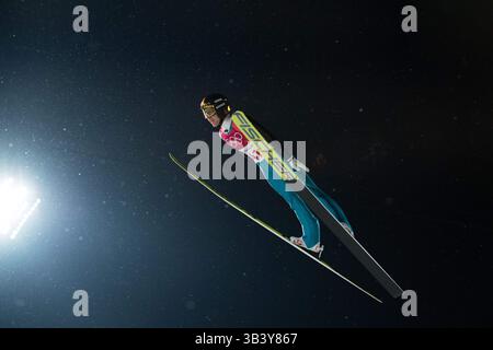 Simon Ammann during the men's large hill team competition HS130 of the ...