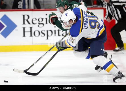 Minnesota Wild's Vladimir Tarasenko in action during the second period ...