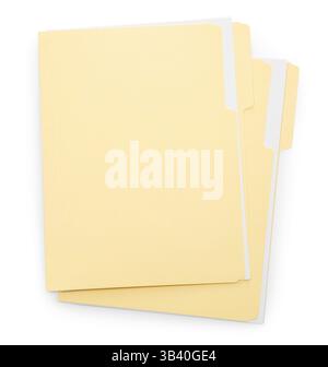 Two file folders with papers isolated on white, top view Stock Photo ...