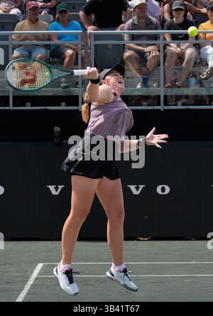April 3, 2025: Jelena Ostapenko (LAT) loses to Danielle Collins (USA) 7 ...