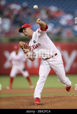 Philadelphia Phillies pitcher Adam Morgan during a baseball game ...