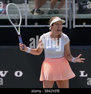 April 3, 2025: Jelena Ostapenko (LAT) loses to Danielle Collins (USA) 7 ...