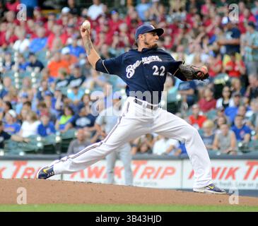 Cubs pitcher Matt Garza in a baseball game between the Chicago Cubs and ...