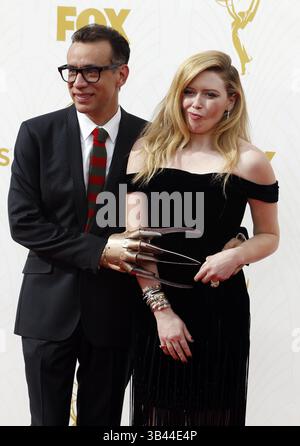 Fred Armisen, left, and Natasha Lyonne arrive at the 61st annual Grammy ...