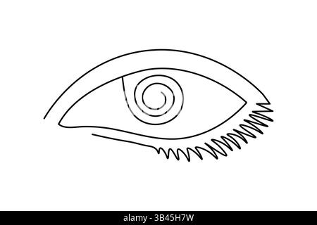 Eye symbol in continuous one line art of human eye sign outline vector ...