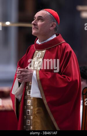 Cardinal Mauro Gambetti leads a mass on the fourth day of the ...