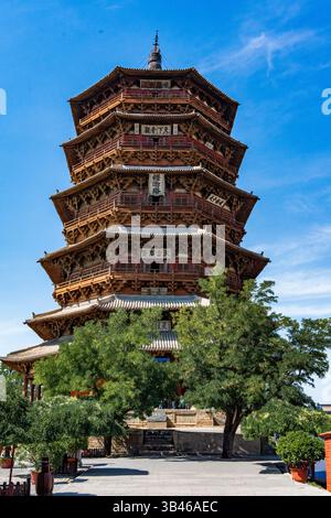 The Wooden Pagoda of Ying County in Shuozhou City, north China's Shanxi ...