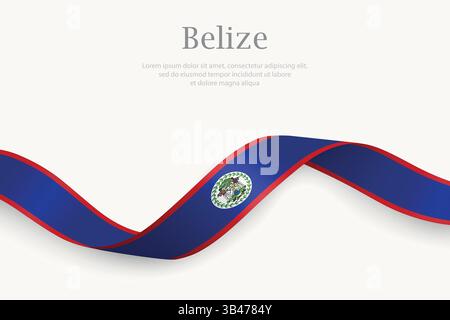 Frame and border of ribbon with Belize flag, template elements for your ...