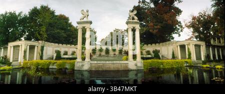 Panoramic view of Sphinx atop cipolino marble columns, Untermyer Park ...