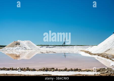 Large piles of salt dot the landscape of Sanlucar de Barrameda, where ...