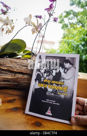 On April 8, 2025, in Kathmandu, Nepal. A pro-monarchy supporter aligned ...