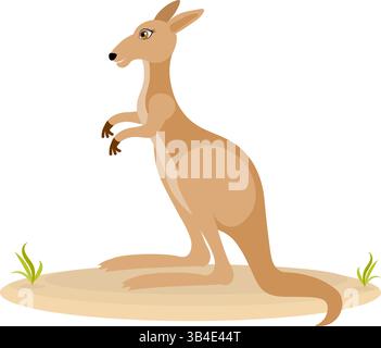 Kangaroo Vector Cute Animals in Cartoon Style, Wild Animal, Designs for ...