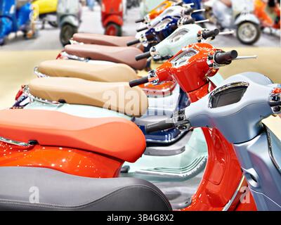 New retro scooters in the store Stock Photo - Alamy