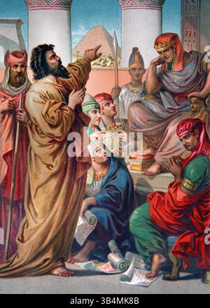 Illustration of Moses and Aaron before the Pharaoh (Exodus) from ...