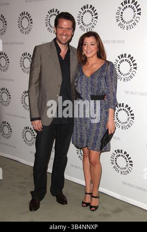 Actress Alyson Hannigan, center, actor Jason Segel, left, and co ...