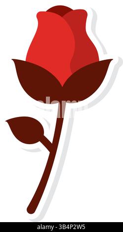 Romantic red rose bloom. Vector illustration Stock Vector Image & Art ...