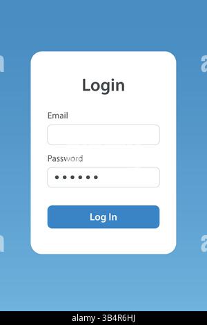 Clean login form with email, password input fields, and a prominent ...