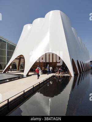 Qatar Pavilion at Osaka Expo 2025 designed by Kengo Kuma Stock Photo ...